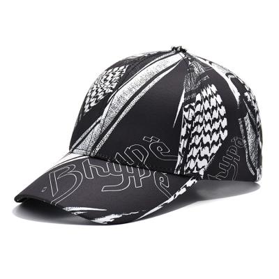 Cina Cappello 100% di baseball pieno su ordinazione di stampa di sublimazione del berretto da baseball nero del poliestere in vendita