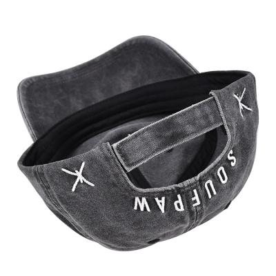 China BSCI Solid Washed Cotton Twill Sports Cap 6 Panel Unstructured for sale