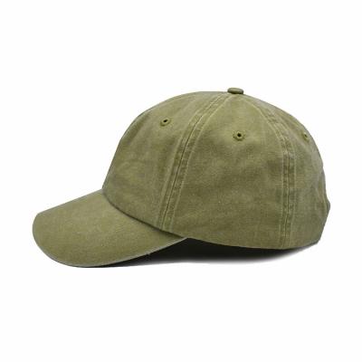 Cina Il cotone d'annata ha lavato il pannello Logo Embroidery su ordinazione della pianura 6 dei cappelli del papà di sport in vendita
