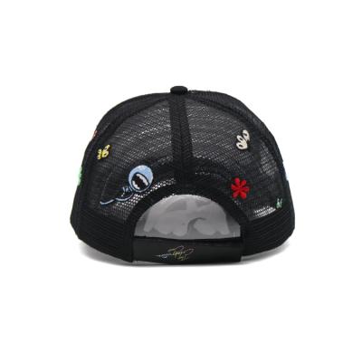 China Custom 5 Panel Trucker Cap 3d Puff Embroidery Patch Logo Mesh Snap Back Truck Cap for sale