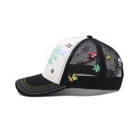 China Custom 6 Panel Trucker Cap 3D Puff Embroidery Cotton Snapback Unisex One Size for sale