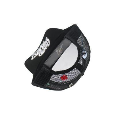 China Custom 5 Panel Trucker Cap 3d Puff Embroidery Patch Logo Mesh Snap Back Truck Cap for sale
