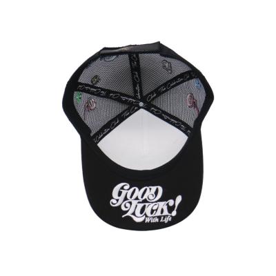 China Custom 5 Panel Trucker Cap 3d Puff Embroidery Patch Logo Mesh Snap Back Truck Cap for sale