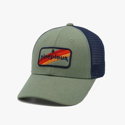 China Fashion Cotton And Polyester Mesh 6 Panel Trucker Cap Embroidered Logo for sale