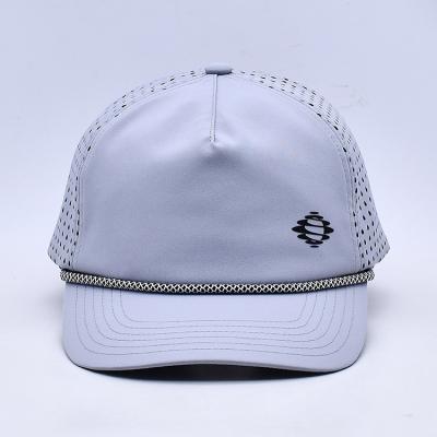 China Reinforced Seam Custom Polyester Sport Cap with Breathable Sport Polyester Sweatband for sale