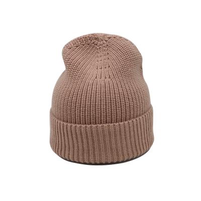 China OEM Acrylic Polyester Knit Beanie Hats 58CM Circumference for sale