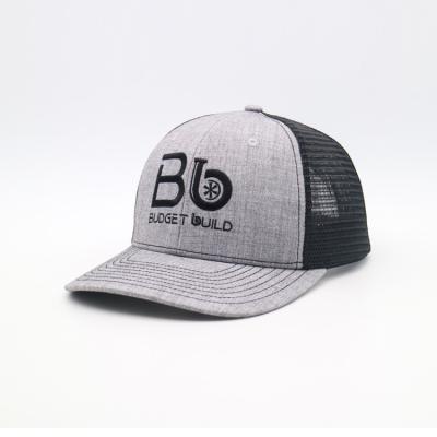 China Plastic Snapback Trucker Cap Pre-curved Visor Richardson Style for sale