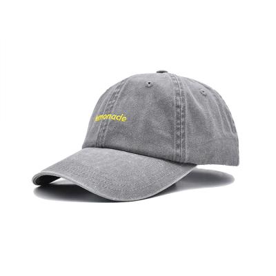 China Unisex Distressed Dad Hat 58-60cm All Seasons Embroidery Baseball Hats for sale