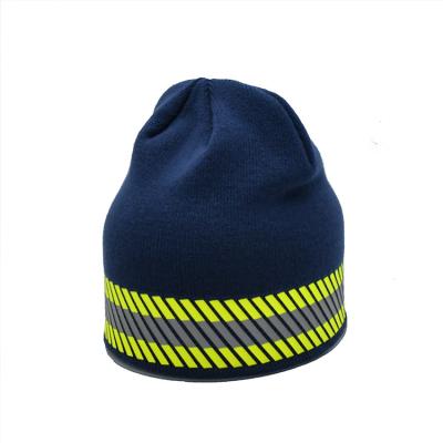 China 58CM Unisex Knit Beanie Hats In Blue Green Color Custom for sale