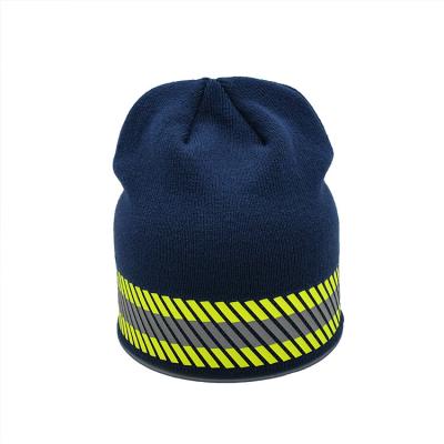 China 58CM Unisex Knit Beanie Hats In Blue Green Color Custom for sale