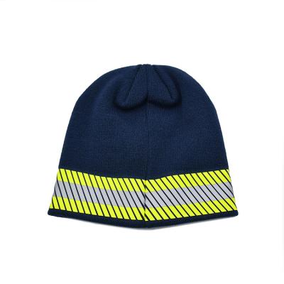 China 58CM Unisex Knit Beanie Hats In Blue Green Color Custom for sale