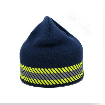 China 58CM Unisex Knit Beanie Hats In Blue Green Color Custom for sale