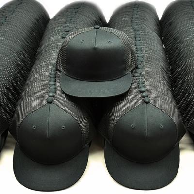 China Cotton Sweatband 6 Eyelets Flat Brim Mesh Cap For Unisex for sale