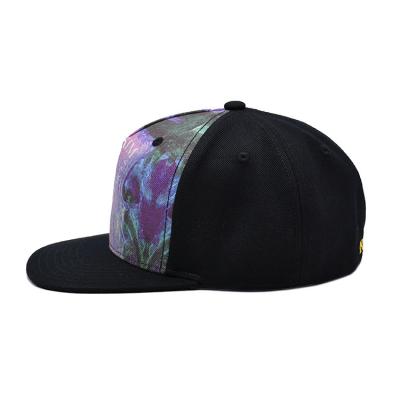 China Wholesale fashion flat brim allover sublimation printed 5 panel custom snapback caps and hats for sale