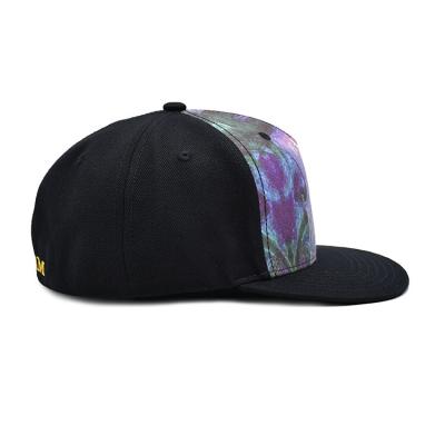 China Wholesale fashion flat brim allover sublimation printed 5 panel custom snapback caps and hats for sale