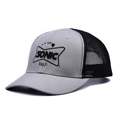 China Trendy Classic Trucker Cap With Pre Curved Visor Plastic Snapback Closure Logo Customize Cool for sale