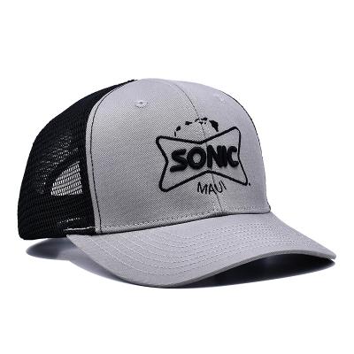 China Trendy Classic Trucker Cap With Pre Curved Visor Plastic Snapback Closure Logo Customize Cool for sale