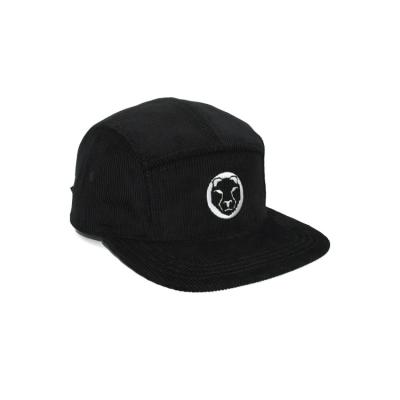 China Corduroy 5 Panel Camper Cap For Running Flat Bill Camping Hat for sale