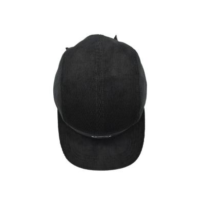 China Corduroy 5 Panel Camper Cap For Running Flat Bill Camping Hat for sale