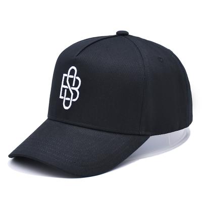 China Custom 5 Panel Baseball Cap Cotton Twill Esportes Chapéu de Pai Preto Logotipo de bordado 3D à venda