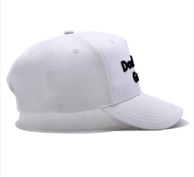 China Flat Curve Peak Style 5 Panel Baseball Cap With 3D Embroidery Logo Cotton Sweatband for sale
