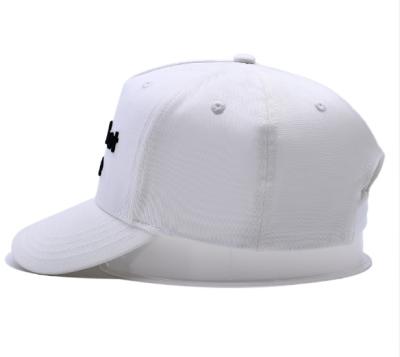 China Flat Curve Peak Style 5 Panel Baseball Cap With 3D Embroidery Logo Cotton Sweatband for sale