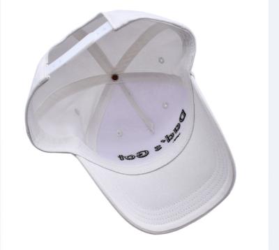 China Flat Curve Peak Style 5 Panel Baseball Cap With 3D Embroidery Logo Cotton Sweatband for sale