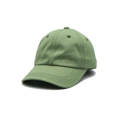 China Customize Color Unstructured Front Panel Cotton Baseball Cap With Fabric Matched Stitching for sale