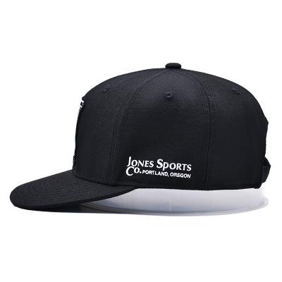 China Embroidered Structured Snapback Hats with Flat Visor Cotton Fabric And Inner Tape Printing for sale
