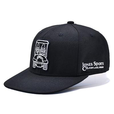 China Embroidered Structured Snapback Hats with Flat Visor Cotton Fabric And Inner Tape Printing for sale