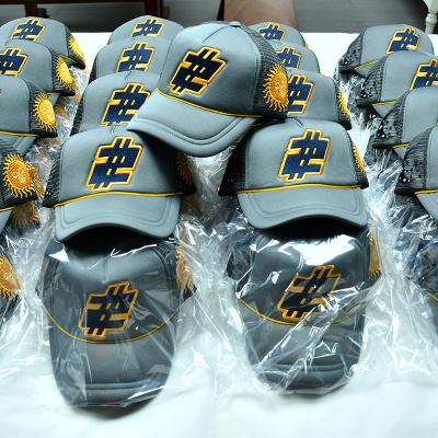 China Custom Embroidered foam Trucker Cap High Quality 5 Panel Meah Hats for sale