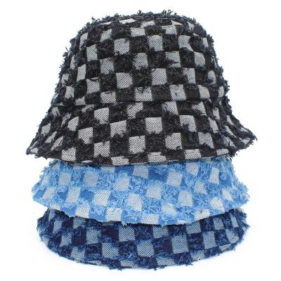 China Fashion Designer Bucket Hats High Quality Denim Jeans Fisherman Bucket Hat With Custom Logo for sale