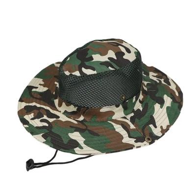China Outdoor Camo Camouflage Fisherman Bucket Hat With Custom Logo Hunting Hiking Bucket Cap for sale