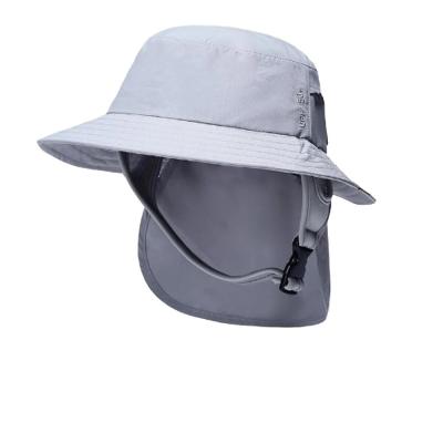 China New Breathable Brim Sunshade Quick-Drying Beach Cool Surfing Hat Cap Custom Surf Bucket Hat for sale
