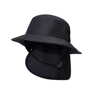 China New Breathable Brim Sunshade Quick-Drying Beach Cool Surfing Hat Cap Custom Surf Bucket Hat for sale