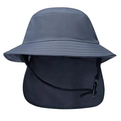 China New Breathable Brim Sunshade Quick-Drying Beach Cool Surfing Hat Cap Custom Surf Bucket Hat for sale