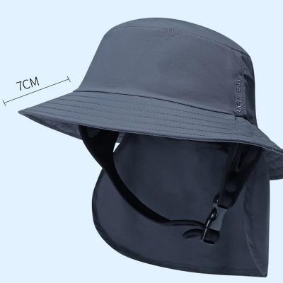 China New Breathable Brim Sunshade Quick-Drying Beach Cool Surfing Hat Cap Custom Surf Bucket Hat for sale