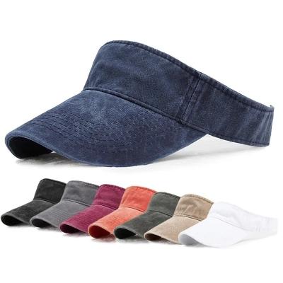 China New Summer Denim Washed Visors Women Outdoor Sport Sun Hat Golf Hiking Tennis Man Sunscreen Cap for sale