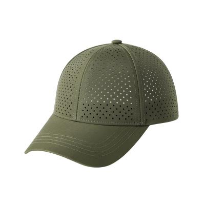 China Wholesale Custom Laser Cut Hole Gorras 6 Panel Perforated Golf Hat Custom Logo Unisex Mesh Baseball Cap for sale