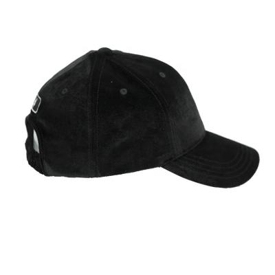 China Unisex Fitted Unstructured Baseball Caps , Black Velvet Baseball Hat Quick Dry for sale