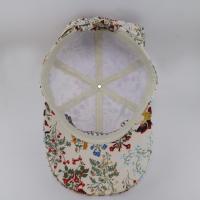 China Letter Embroidery / Printed Baseball Caps Full 5 Panel / 6 Panel Floral Patterned for sale