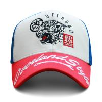 China Custom 6 Panel Embroidered Baseball Cap 58cm Metal Buckle Pre Curved Visor for sale