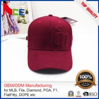 China 100% Wool Material Custom Embroidered Baseball Caps No Minimum Eco Friendly for sale