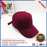China 100% Wool Material Custom Embroidered Baseball Caps No Minimum Eco Friendly for sale