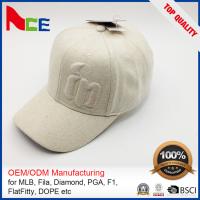China 100% Wool Material Custom Embroidered Baseball Caps No Minimum Eco Friendly for sale