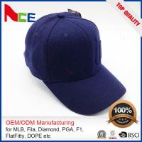 China 100% Wool Material Custom Embroidered Baseball Caps No Minimum Eco Friendly for sale
