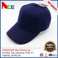 China 100% Wool Material Custom Embroidered Baseball Caps No Minimum Eco Friendly for sale