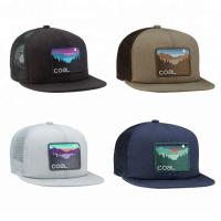 China Custom Embroidered Flat Bill Snapback Hats - Nylon Mesh Trucker Caps 48-60cm with Custom Logo Options for sale