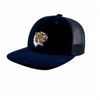China Custom Embroidered Suede Trucker Cap - 58cm Size with Mesh Back for Summer Ventilation for sale
