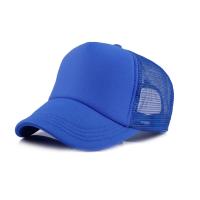 China Custom Mesh Trucker Hats for Business 58cm Size Blue Yellow Cap for sale